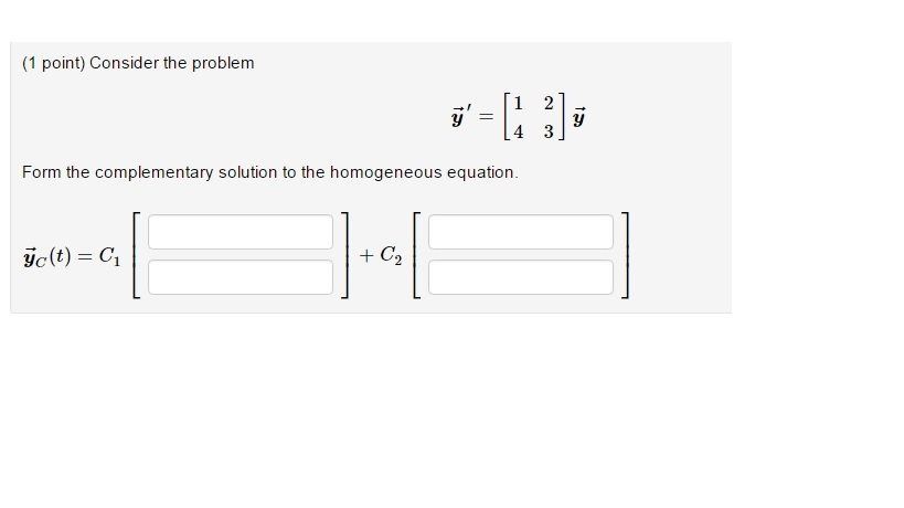 Solved Consider the problem y^rightarrow 1 = [1 2 3 | Chegg.com
