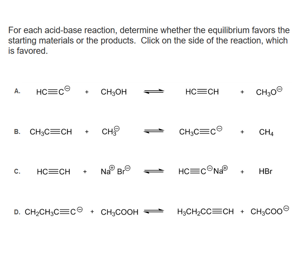 Solved For each acid-base reaction, determine whether the | Chegg.com