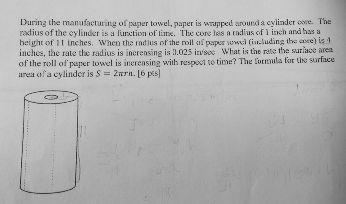 Solved During the manufacturing of paper towel, paper is | Chegg.com