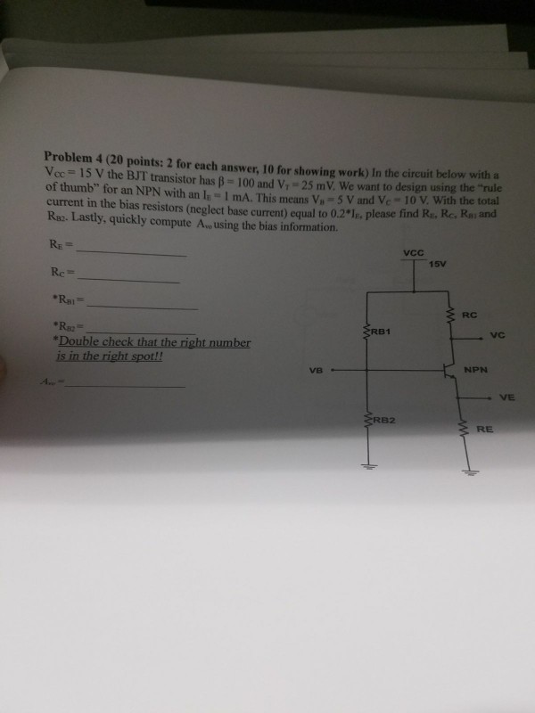 Solved Problem 4 (20 points: 2 for each answer, 10 for | Chegg.com