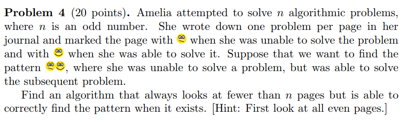 Solved Amelia attempted to solve n algorithmic problems, | Chegg.com