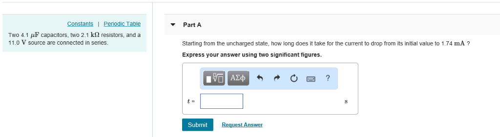 Solved Constants I Periodic Table Part A Two 4.1 μF | Chegg.com