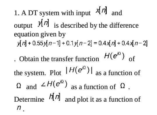 Solved M And 1 A Dt System With Input Output Is Described 