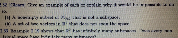 Solved Give an example of each or explain why it would be | Chegg.com