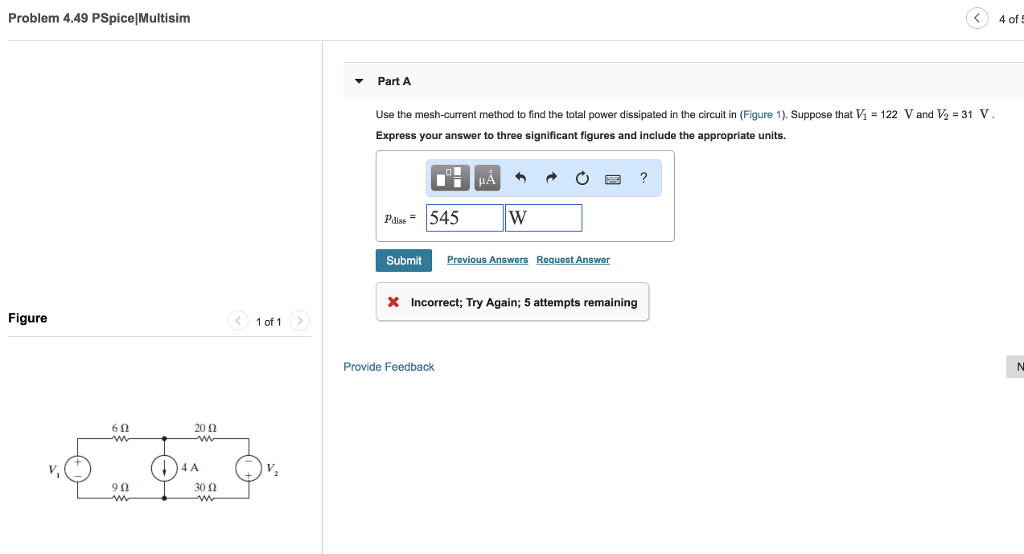 Solved Problem 4.49 PSpice|Multisim 8 4 of Part A Use the | Chegg.com