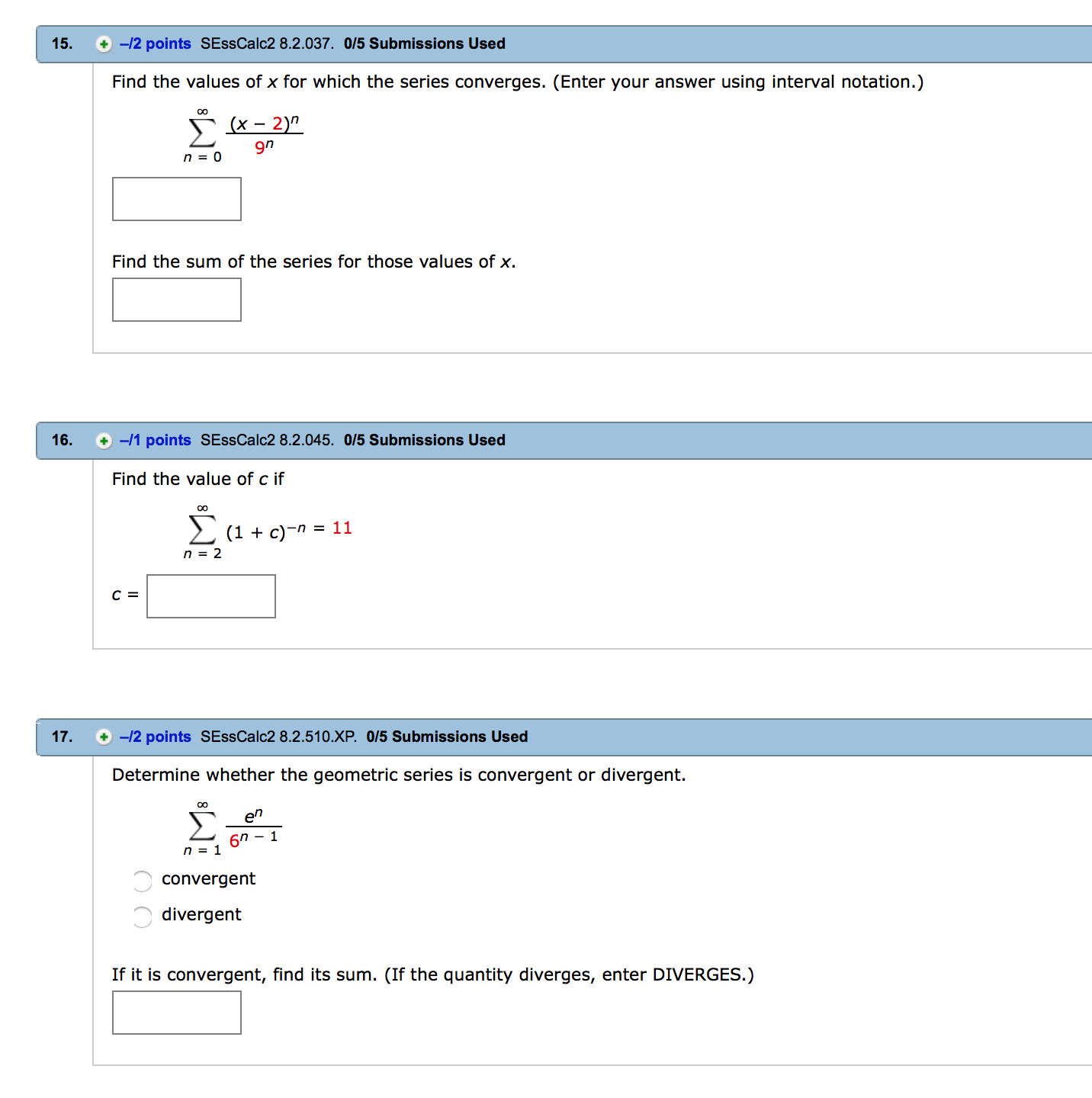 Solved Find the values of r for which the series converges. | Chegg.com