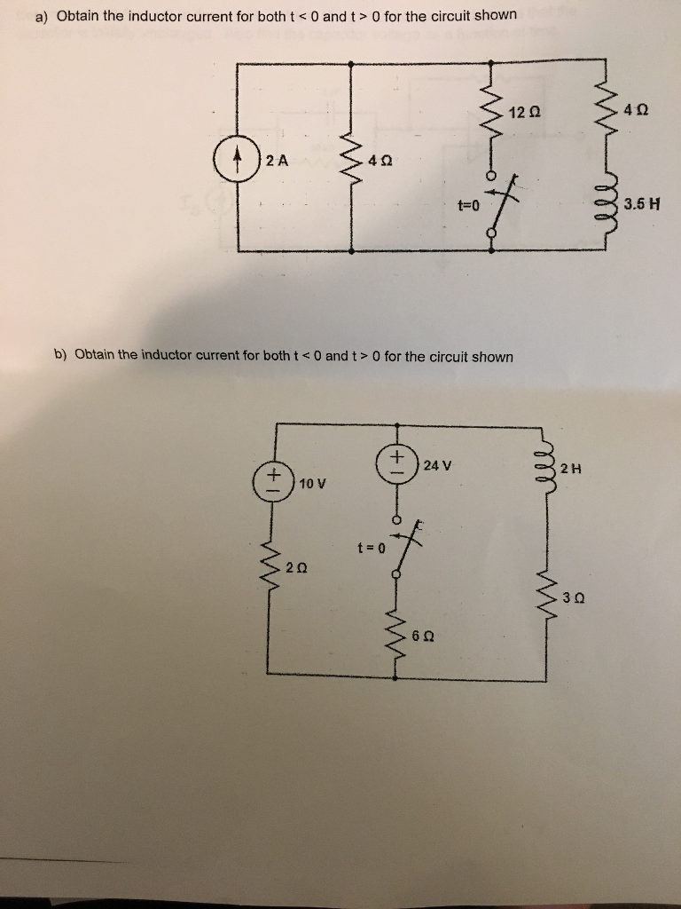 Solved a) Obtain the inductor current for both t | Chegg.com Solved a) Obtain the inductor current for both t | Chegg.com