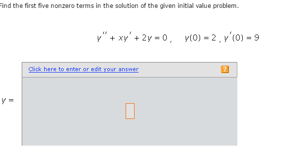 Solved Find the first five nonzero terms in the solution of | Chegg.com