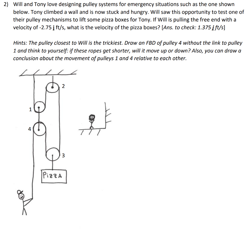Solved 2) Will and Tony love designing pulley systems for | Chegg.com