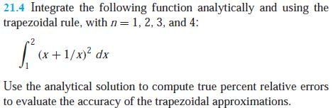 21.4 Integrate the following function analytically | Chegg.com