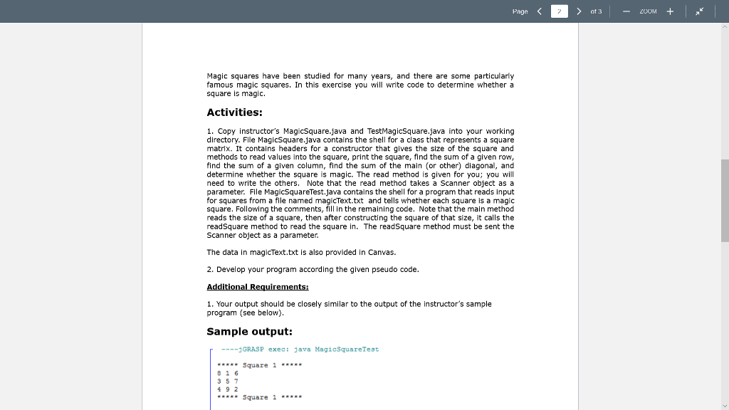 Solved Page ot :3 2OOM Test your work with the following | Chegg.com