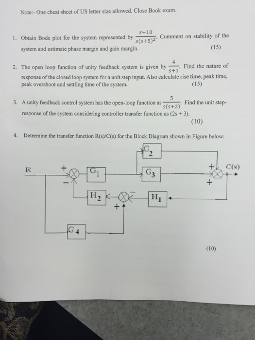 Solved Note:- One cheat sheet of US letter size allowed. | Chegg.com