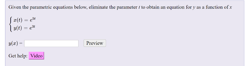 Solved Given the parametric equations below, eliminate the | Chegg.com