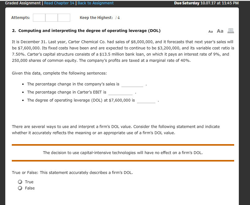 Solved Graded Assignment | Read Chapter 14 | Back to | Chegg.com Solved Graded Assignment | Read Chapter 14 | Back to | Chegg.com