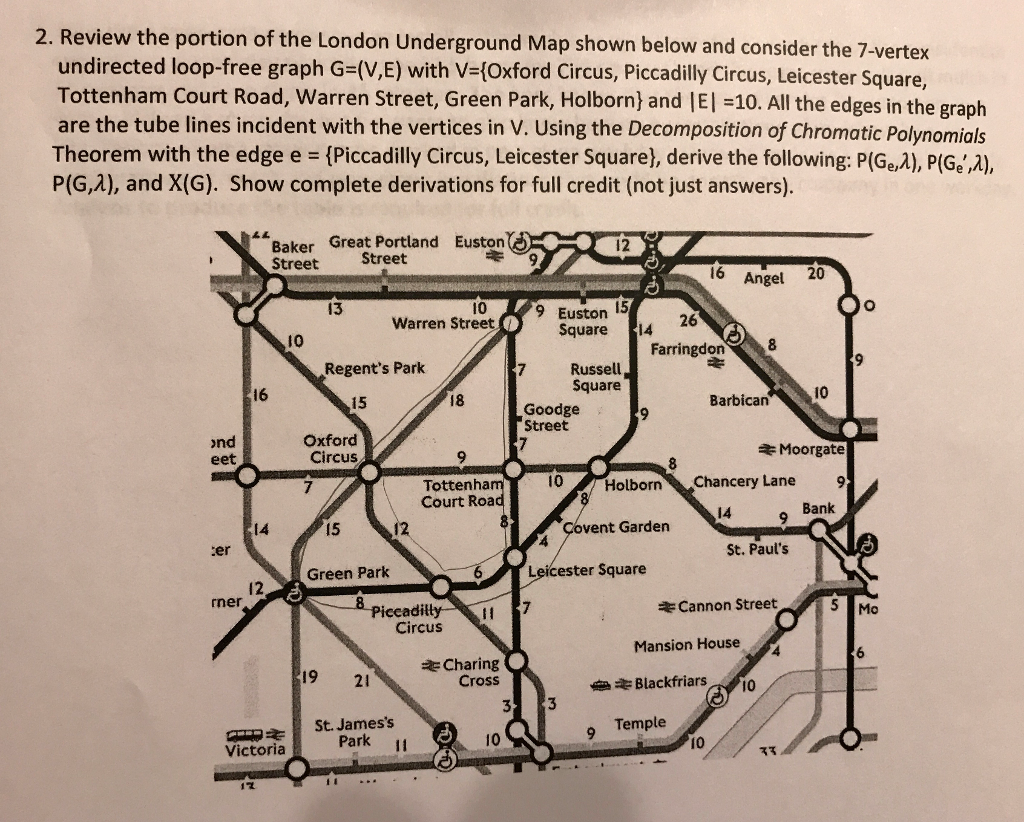 Solved Review the portion of the London Underground Map | Chegg.com
