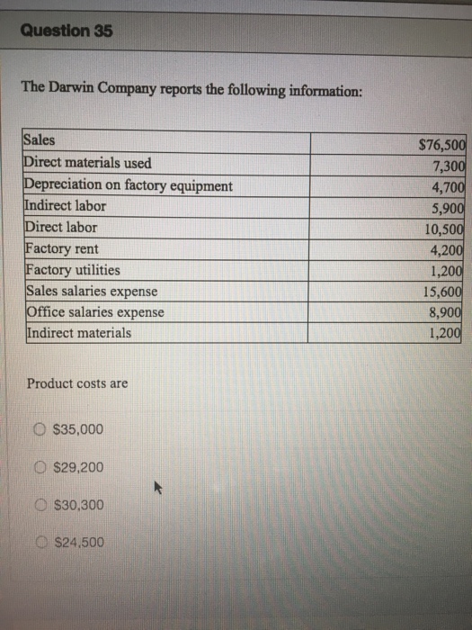Solved The Darwin Company reports the following information: | Chegg.com