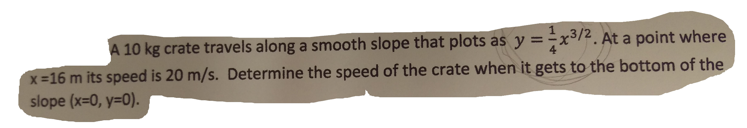 Solved A 10 kg crate travels along a smooth slope that plots | Chegg.com