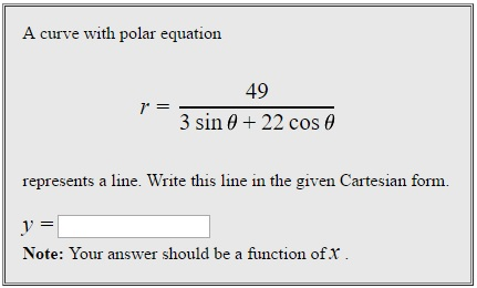Solved A curve with polar equation r = [49 / (3sin(Theta) | Chegg.com