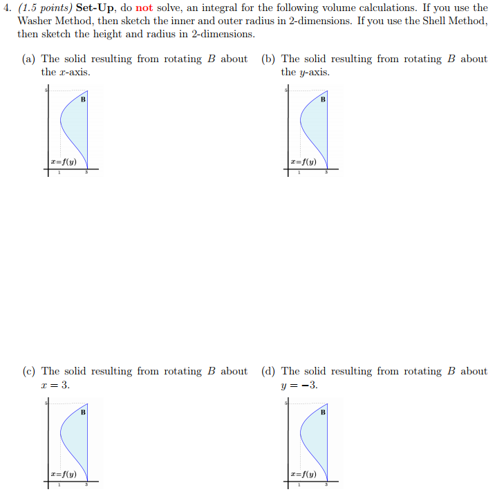 Solved 4. (1.5 points) Set-Up, do not solve, an integral for | Chegg.com Solved 4. (1.5 points) Set-Up, do not solve, an integral for | Chegg.com