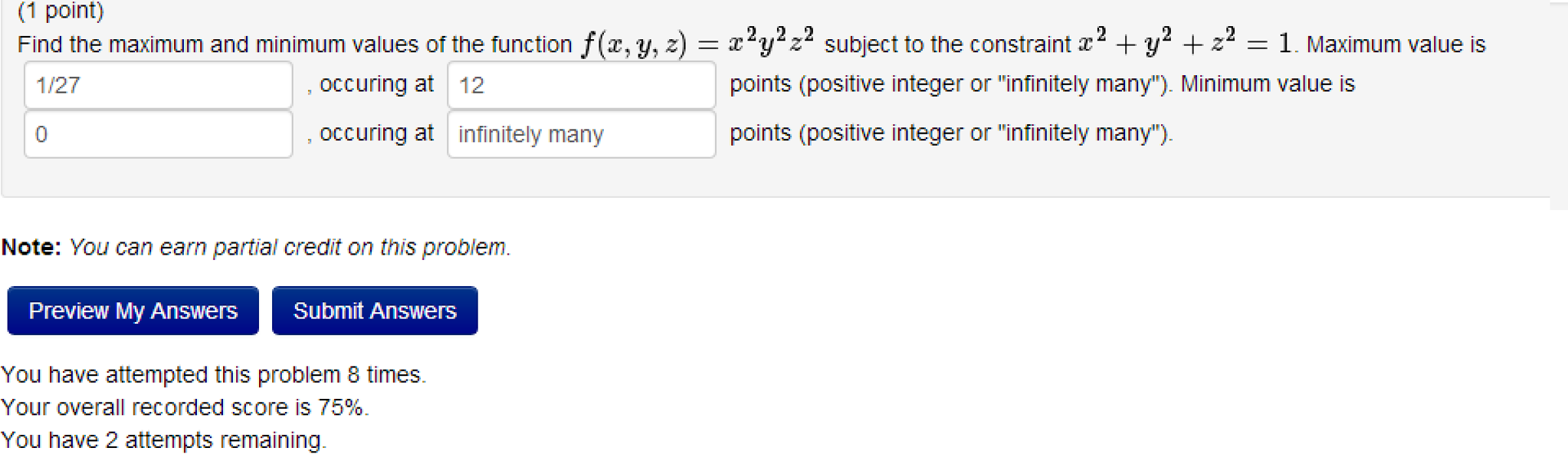 Solved Find the maximum and minimum values of the function | Chegg.com