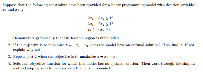 Solved Suppose that the following constraints have been | Chegg.com