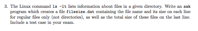 Solved 3. The Linux command 1s -1t lists information about | Chegg.com