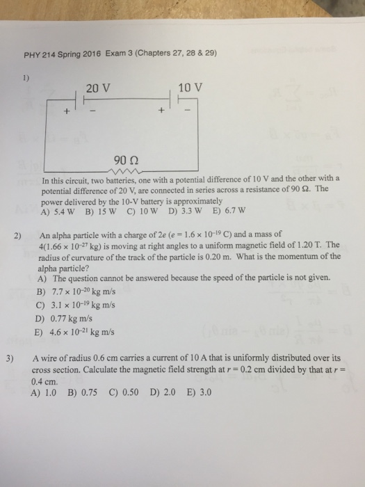 Solved In this circuit, two batteries, one with a potential | Chegg.com