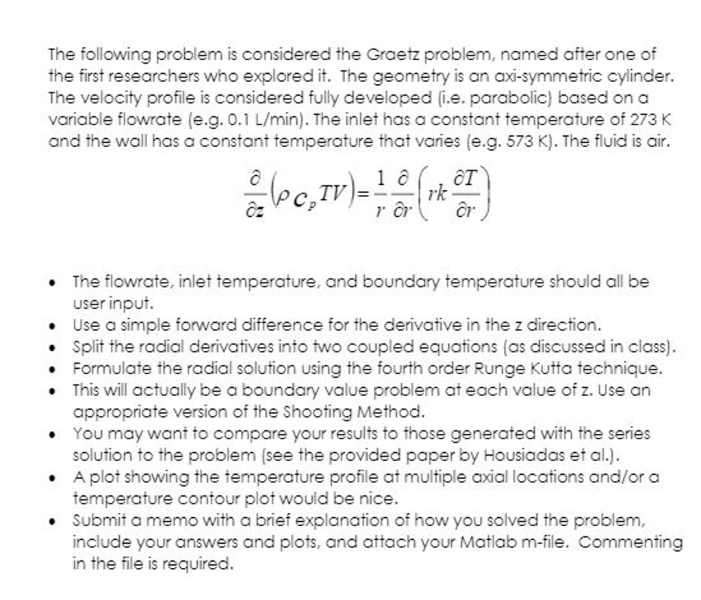 The following problem is considered the Graetz | Chegg.com