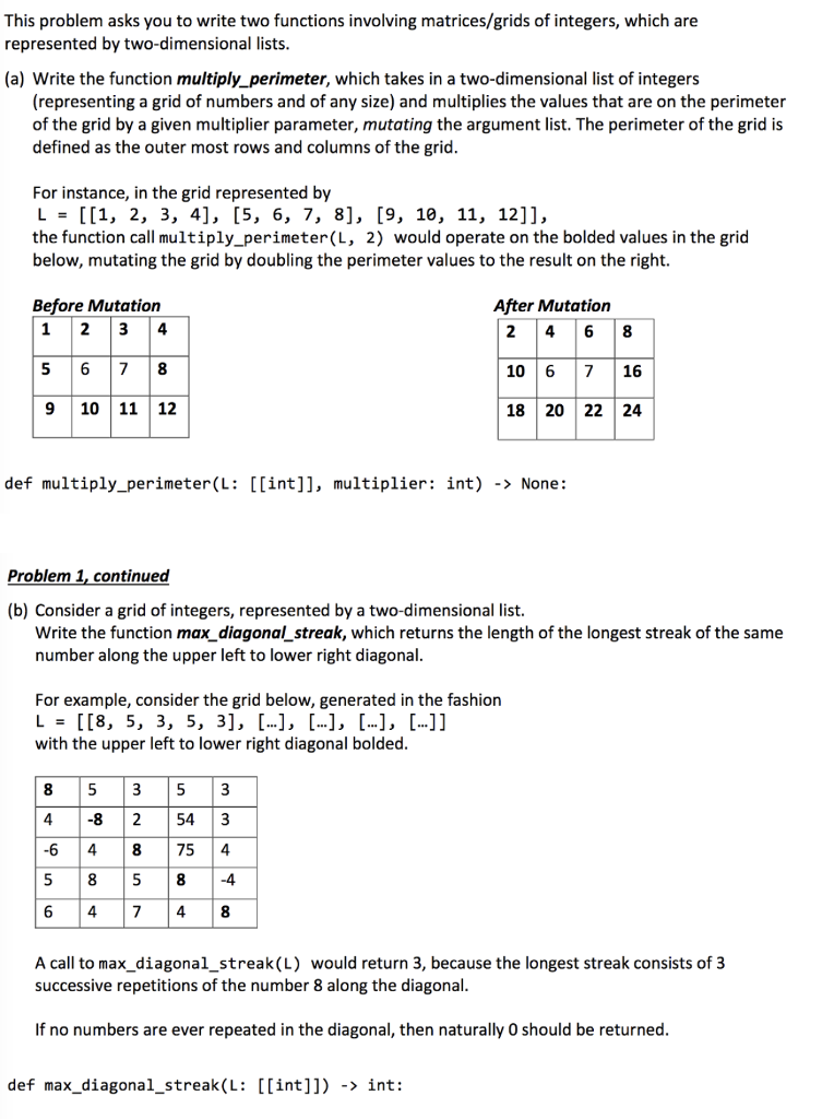 Solved This problem asks you to write two functions | Chegg.com