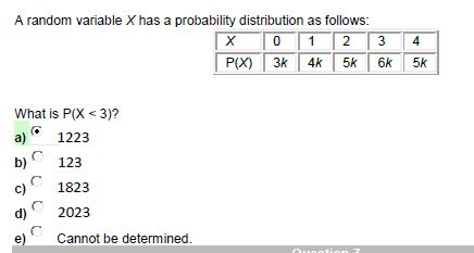 Solved A random variable X has a probability distribution as | Chegg.com