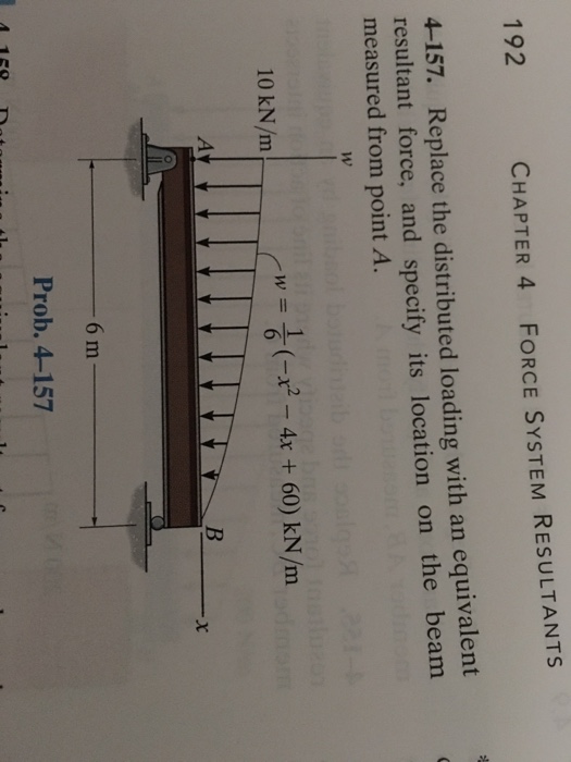 Solved Replace the distributed loading with an equivalent | Chegg.com