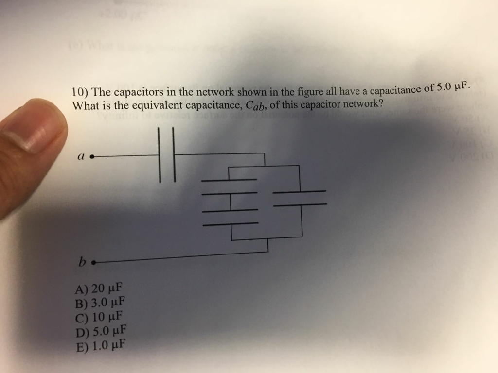 Solved 10) The capacitors in the network shown in the figure | Chegg.com