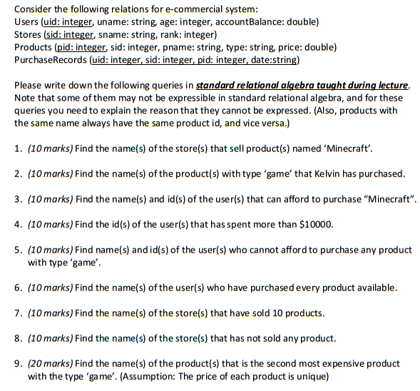 Please write down the following queries in standard | Chegg.com