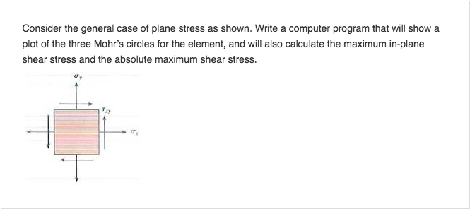 Solved Consider the general case of plane stress as shown. | Chegg.com