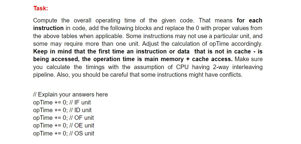Machine Operation time using cache through C | Chegg.com