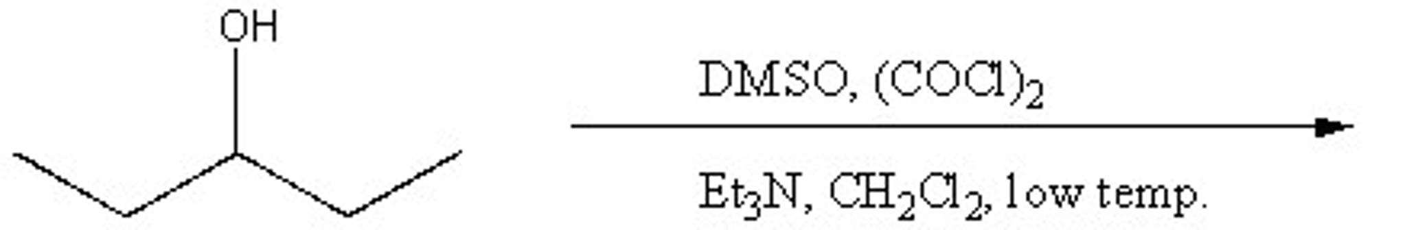Solved OH DMSO, (cOCl)2 Et N, CH 212, low temp ow temp | Chegg.com