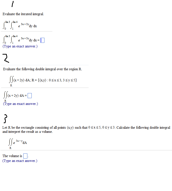 Solved Evaluate the iterated integral Integral 0 to 1n 3 | Chegg.com