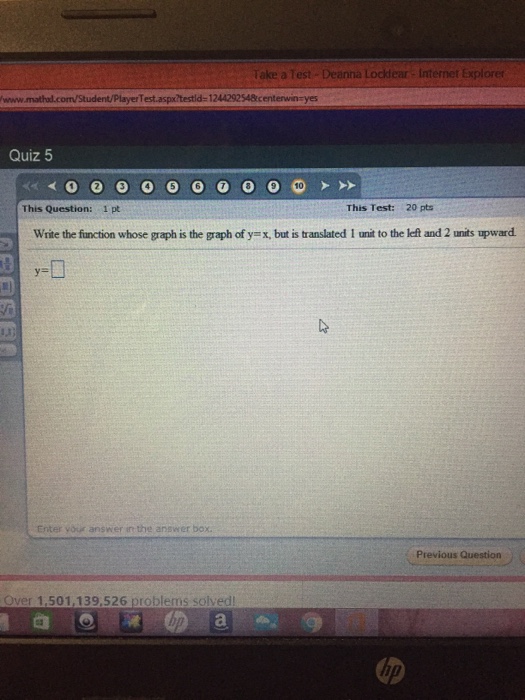 Solved Write The Function Whose Graph Is The Graph Of Y X 