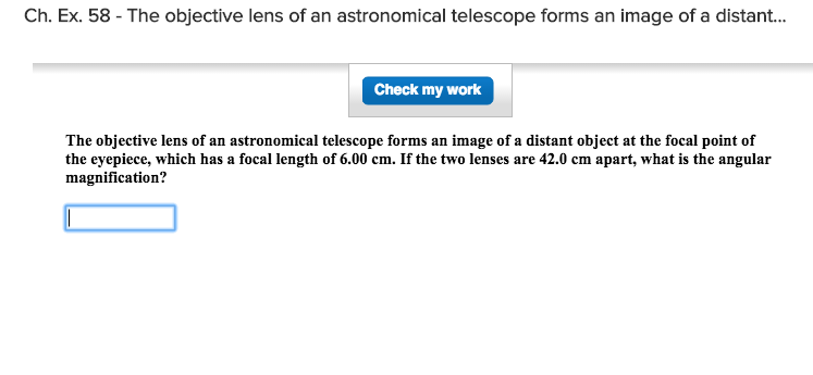 Solved The objective lens of an astronomical telescope forms | Chegg.com