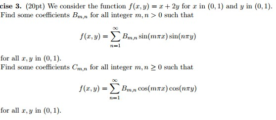 Solved We consider the function f(x,y) = x + 2y for x in | Chegg.com