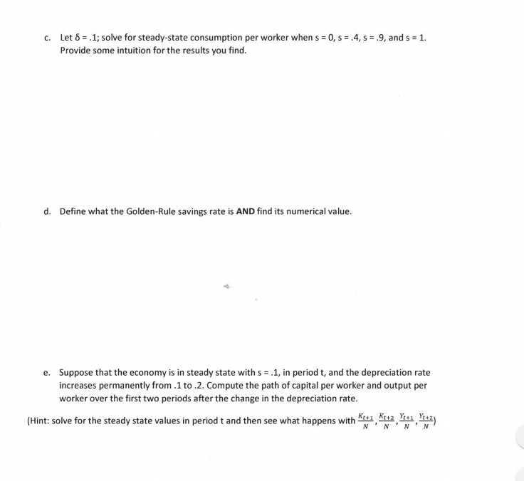 Solved I. Suppose that the production function is given by Y | Chegg.com