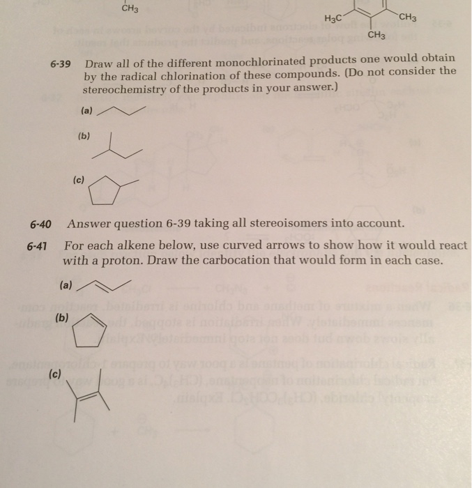 Solved Draw all of the different monochlorinated products | Chegg.com