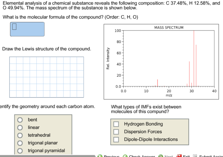 Solved Elemental analysis of a chemical substance reveals | Chegg.com