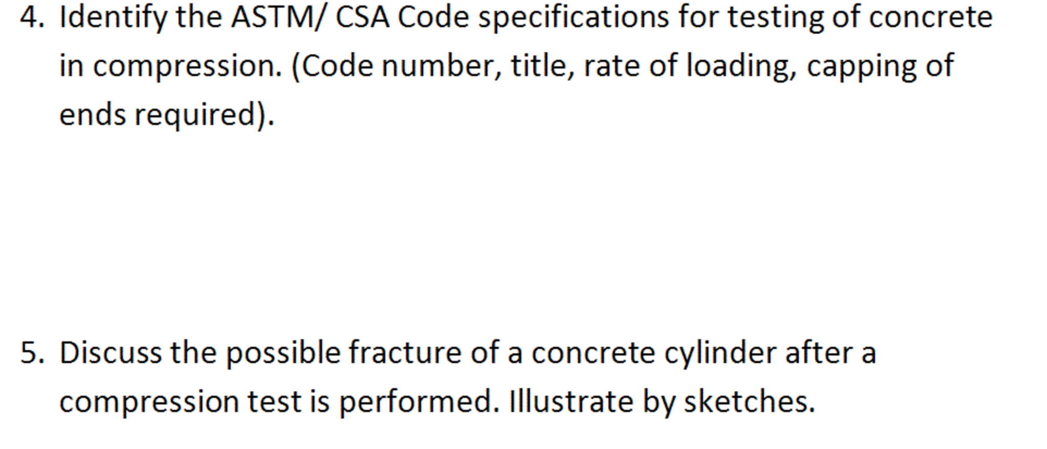 Solved Identify the ASTM/CSA Code specifications for testing | Chegg.com