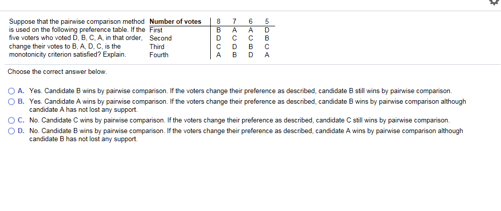 Suppose that the pairwise comparison method is used | Chegg.com