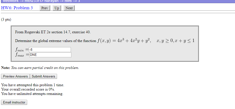 Solved HW6: Problem 3 Prev Up Next 3 pts) From Rogawski ET | Chegg.com
