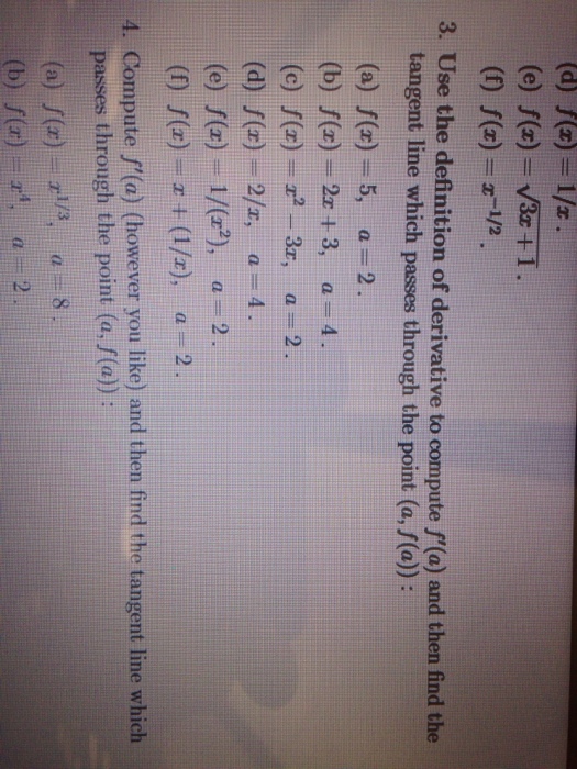 Solved (d) f(x) = 1/x. (e) f(x) = square root ( 3x + 1). (f) | Chegg.com