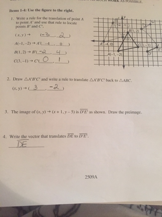 Solved Write a rule for the translation of point A to point | Chegg.com