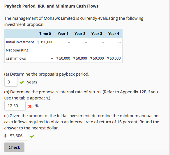 Solved Payback Period, IRR, and Minimum Cash Flows The | Chegg.com