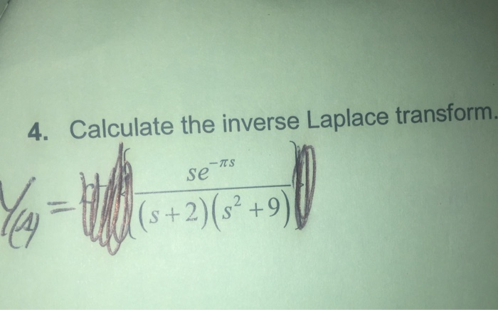 Solved Calculate the inverse Laplace transform. se^-pi s/(s | Chegg.com